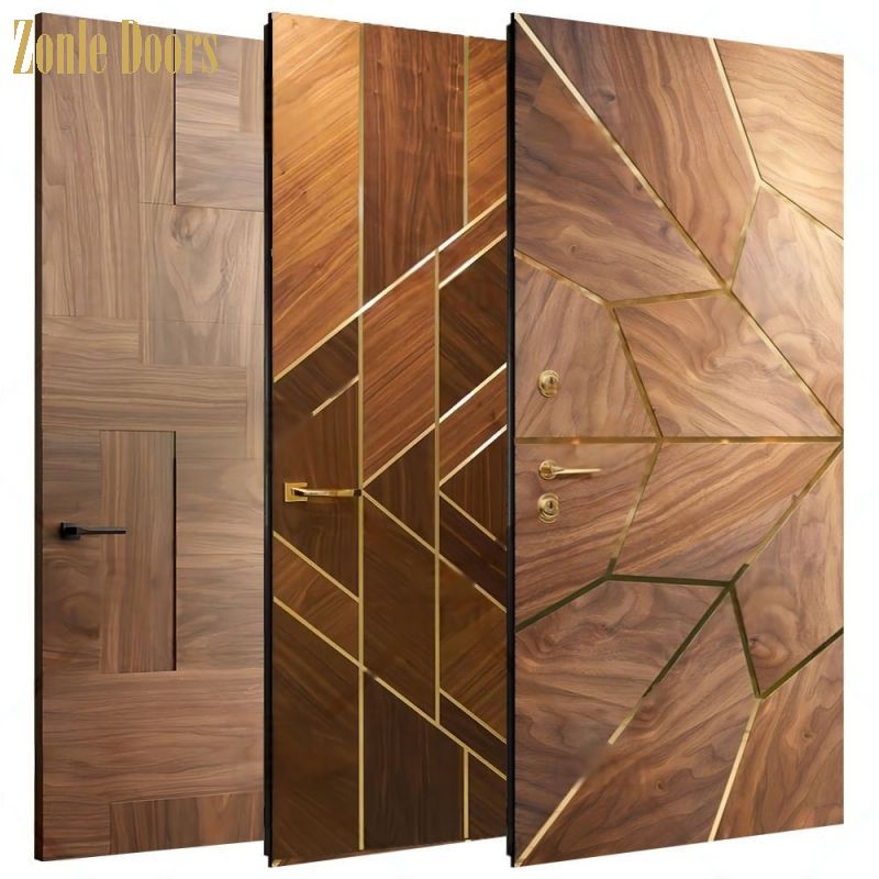 2025 Latest Solid Wood Pivot Entry Door Newest Contemporary Solid Wood ...