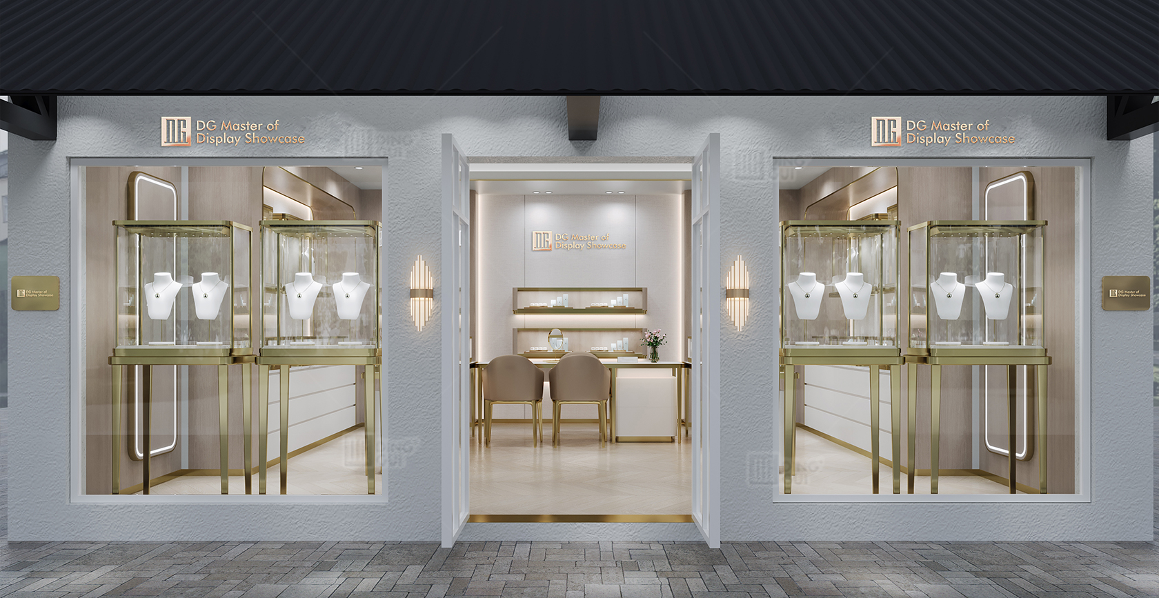 Progetto di vetrina per gioielli di lusso di alta gamma a Mauritius ...