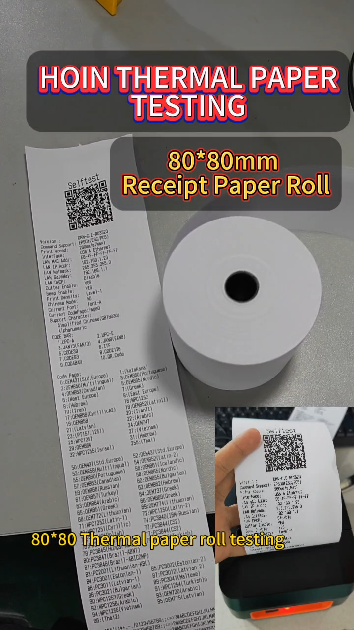 Prueba de papel térmico Hoin para rollos de papel térmico para recibos de 80 x 80 mm | Proveedor ...