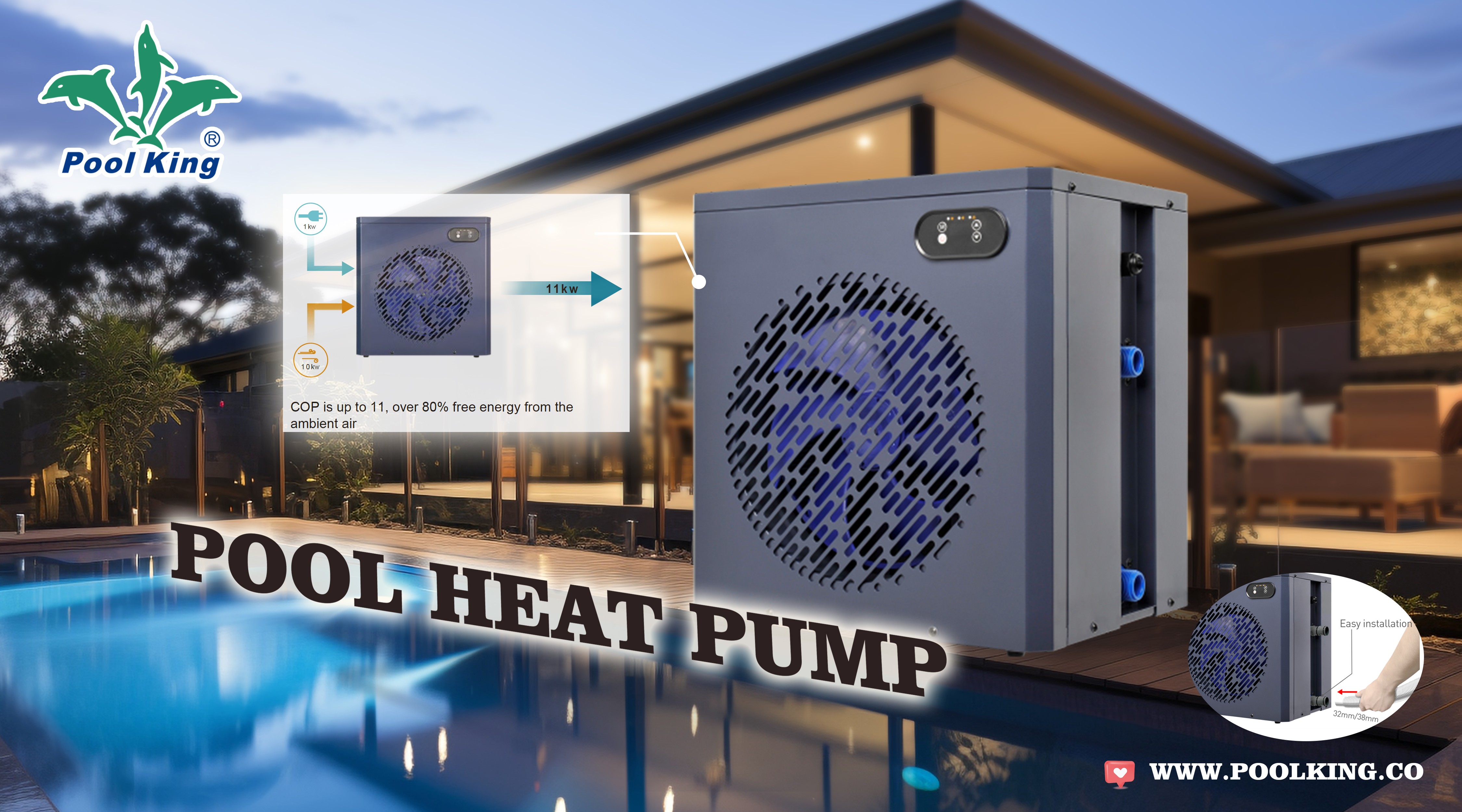 MN Series Inverter Mini Pool Heat Pump — a Temperature Control Solution for Small Pools | Poolking