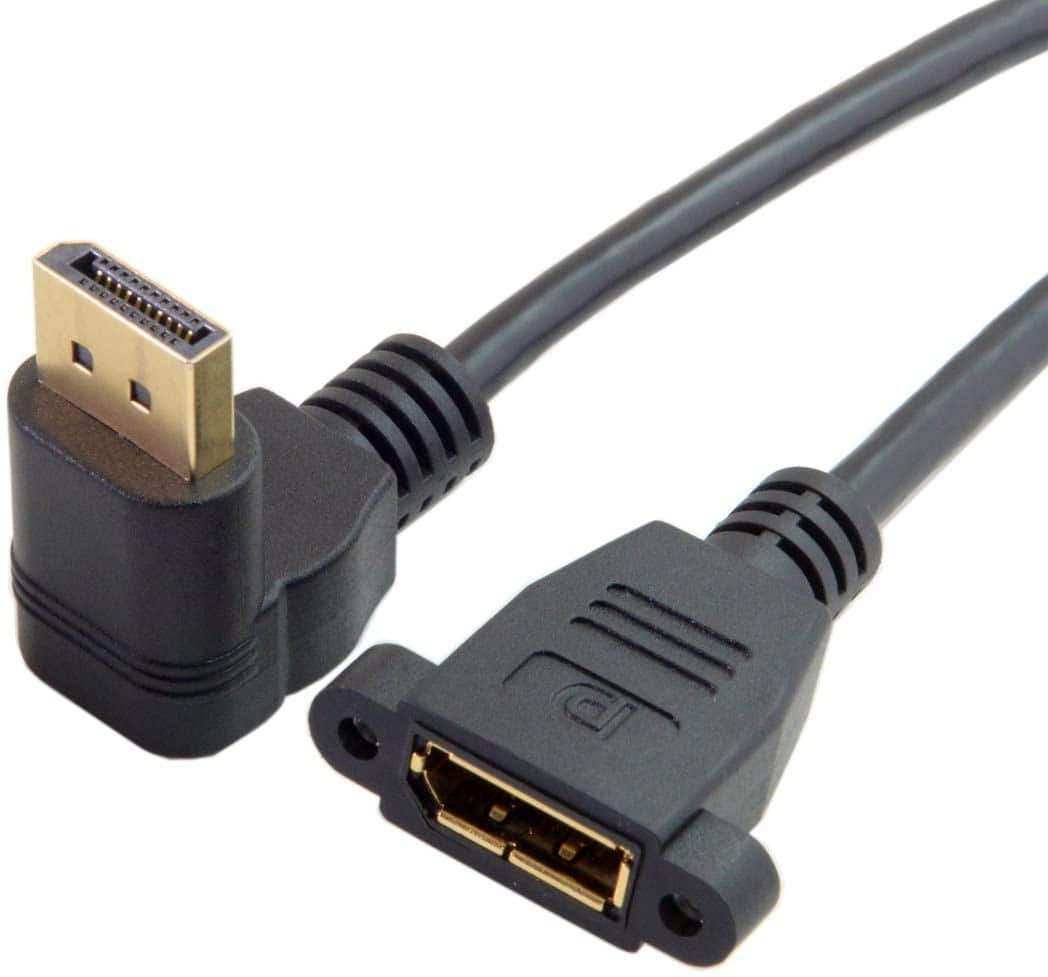 Angle DisplayPort Panel Mount Cable, DP Extension Cable