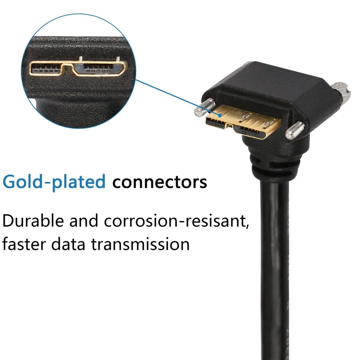 Panel Mount Up Down Angle Micro USB 3.0 to USB a Male Cable