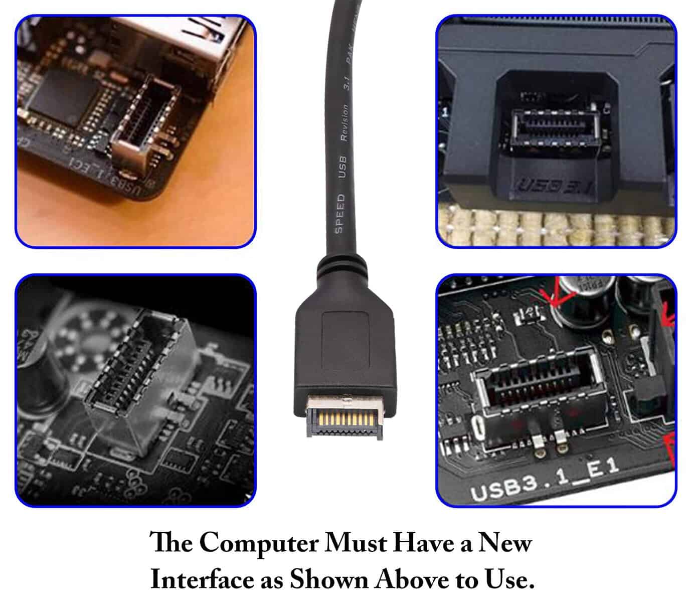 USB 3.1 Type-E Front Panel Header to USB 3.0 20Pin Header Cable