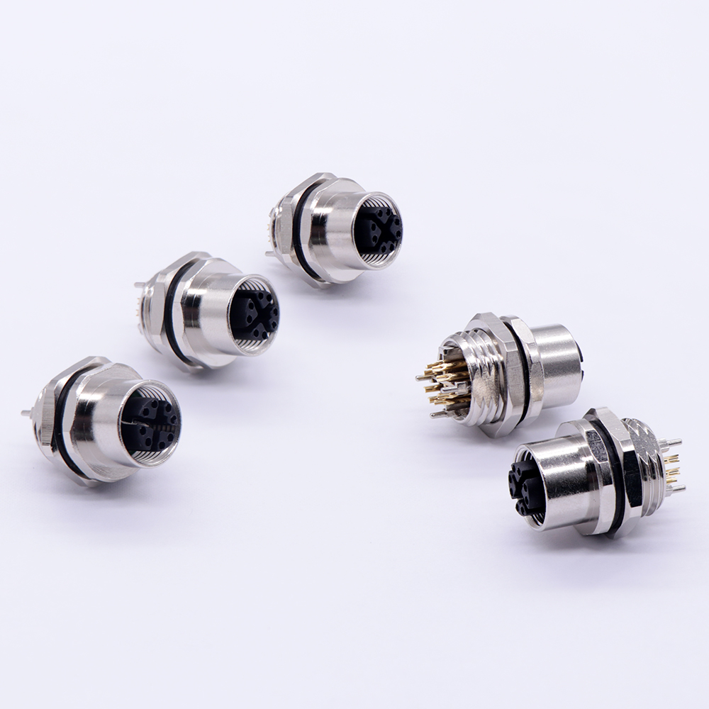 M12XE Circular Metal Plate Rear-locking Aviation Socket X-codingd 8-pin ...