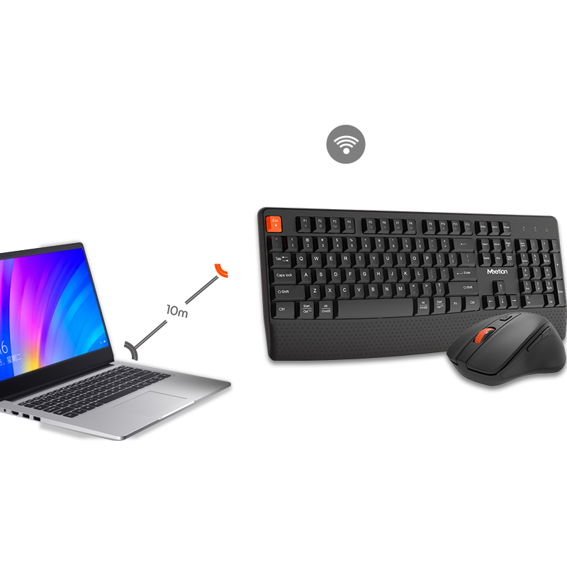 Wireless Ergonomic Keyboard Mouse Combo - Meetion