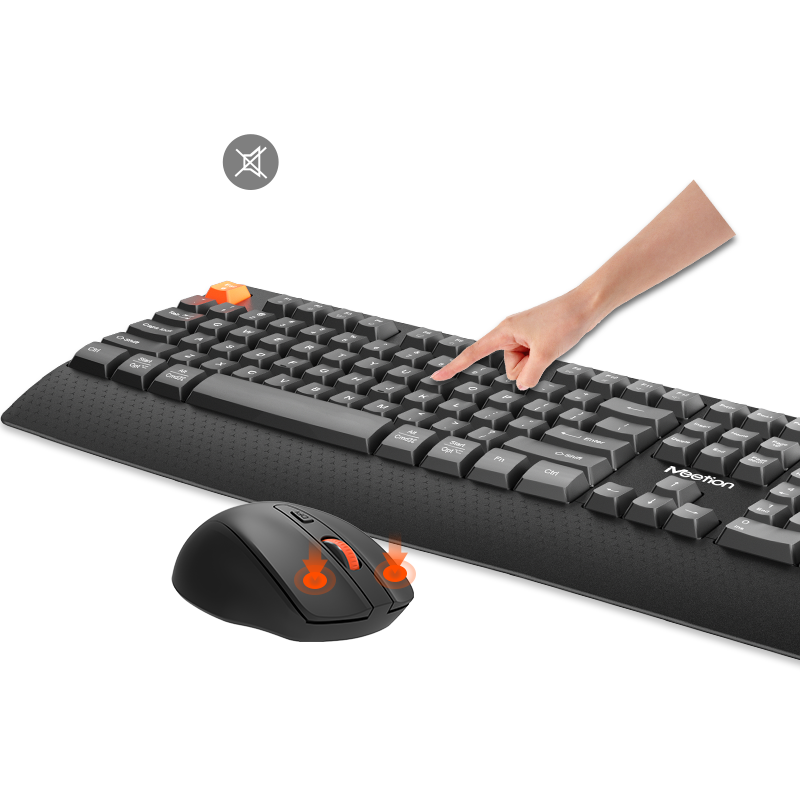 Wireless Ergonomic Keyboard Mouse Combo - Meetion