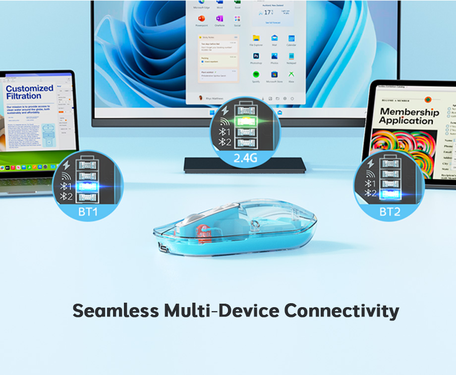 24g ワイヤレス マウス Bluetooth および 2.4g ワイヤレス透明マウス - - - ミーティング