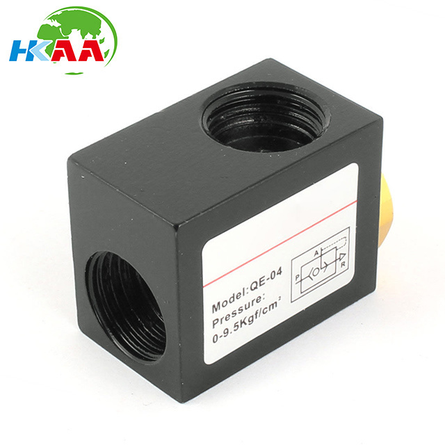 CNC Machining Aluminum Pneumatic Inlet 2 Ports Air Quick Exhaust Valve