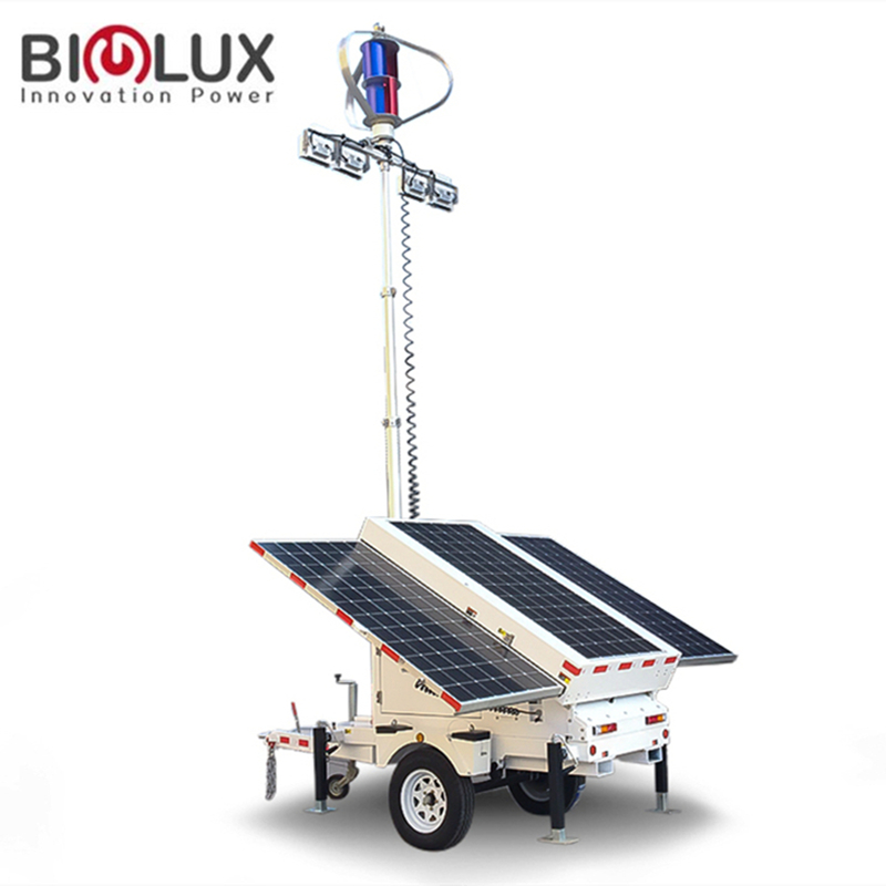Hybrid Power Solar Wind Turbine LED Street Light Tower Trailer with ...