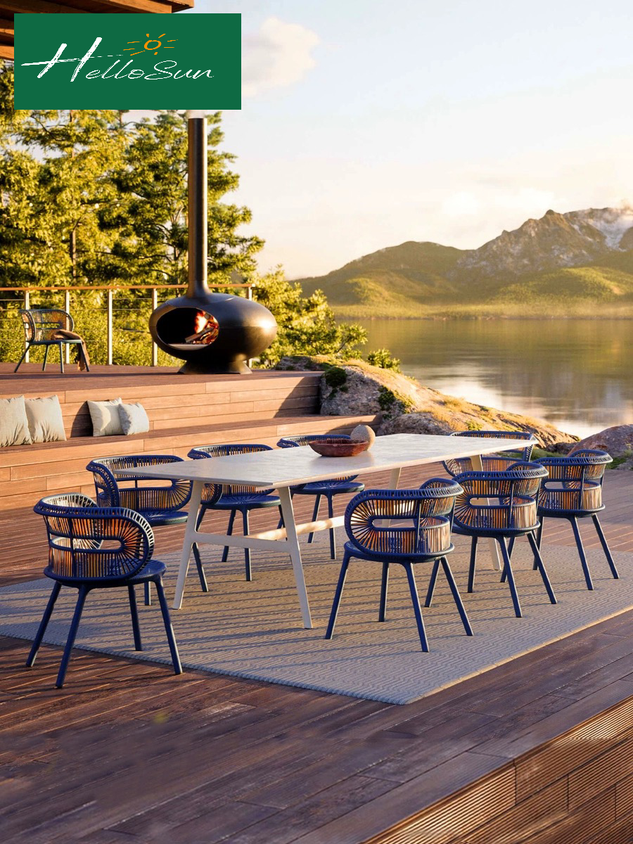 Internet Celebrity Outdoor Rattan Tables and Chairs Combination Lazy ...