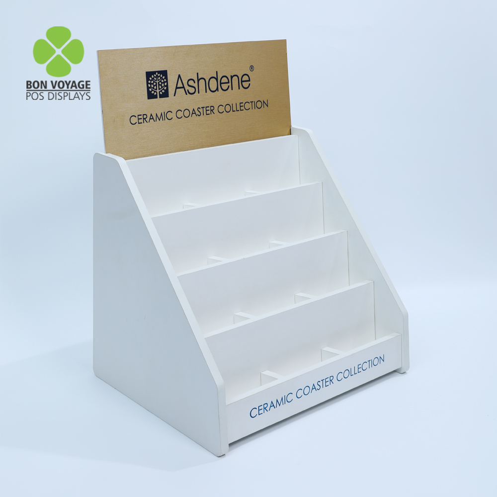 Custom Wood Countertop Poster Card Display Stand Coaster Display Stand