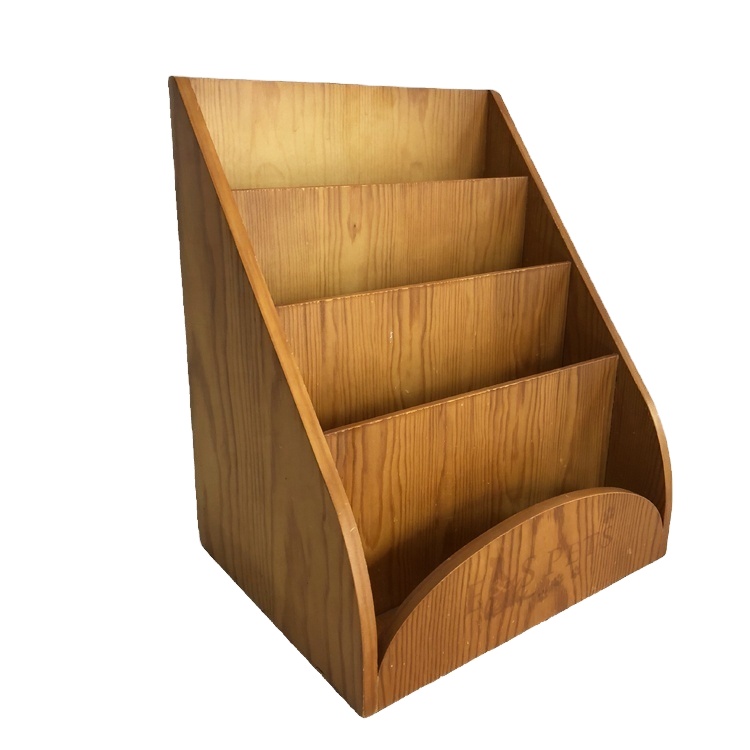 Retail Small Wooden Countertop Postcard Coaster Display Stand