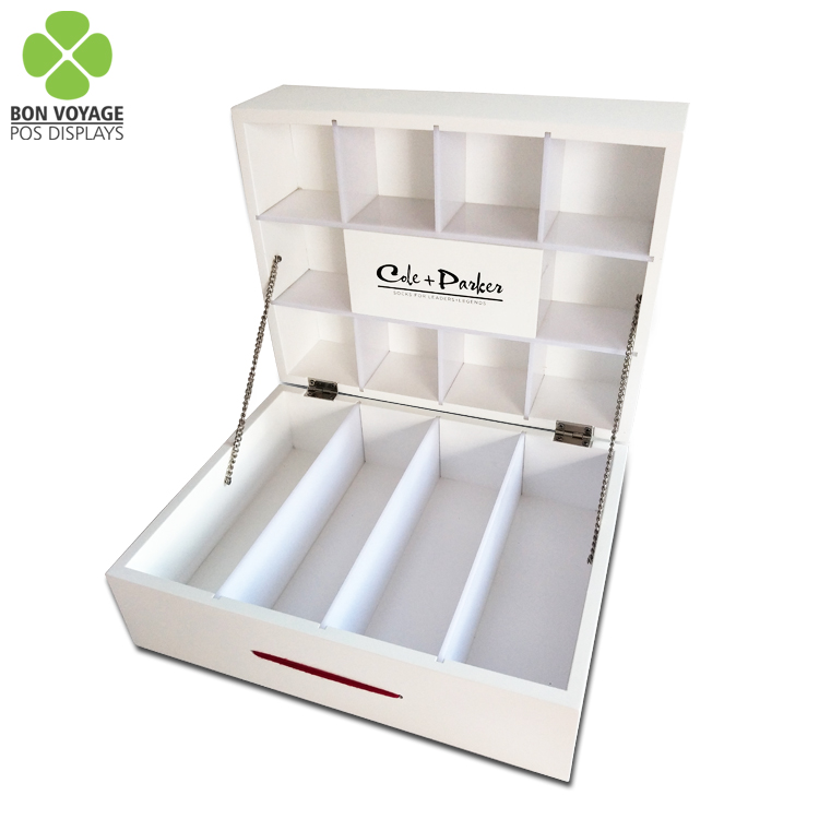 Custom Pop Up Countertop Wooden Socks&accessories Showcase Acrylic ...