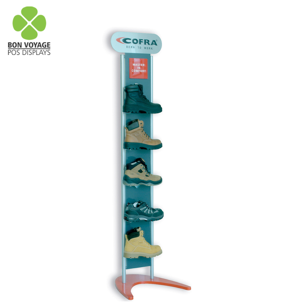 Retail Store Pos Pop Up Metal Floor Shoes Display Rack