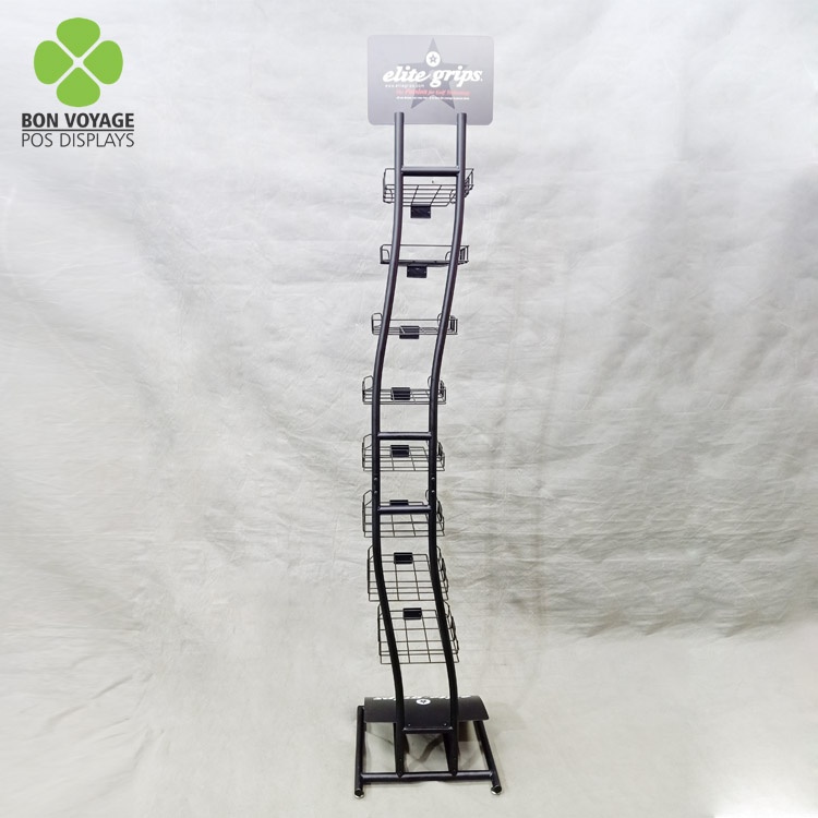 Custom Pos Pop 8 Layers Floor Standing Hat Metal Wire Basket Baseball ...