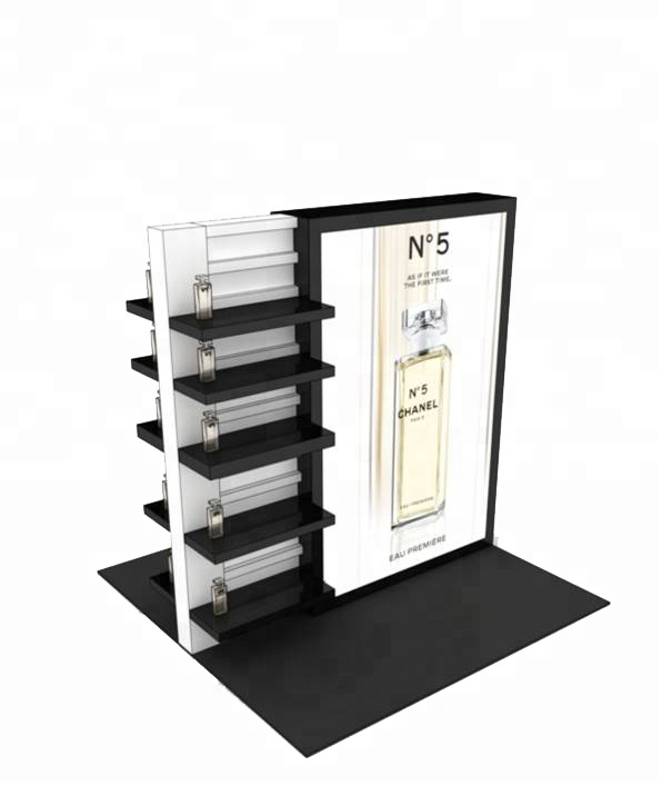 Custom Made Perfume Floor Display Stand With Shelf Double Sided Perfume ...