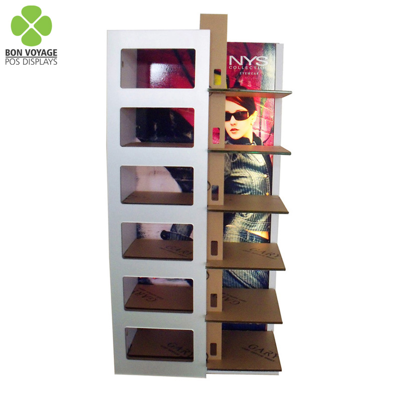 Wooden Pos Pop Eyewear Sunglasses Counter Display Shelf With Led Light