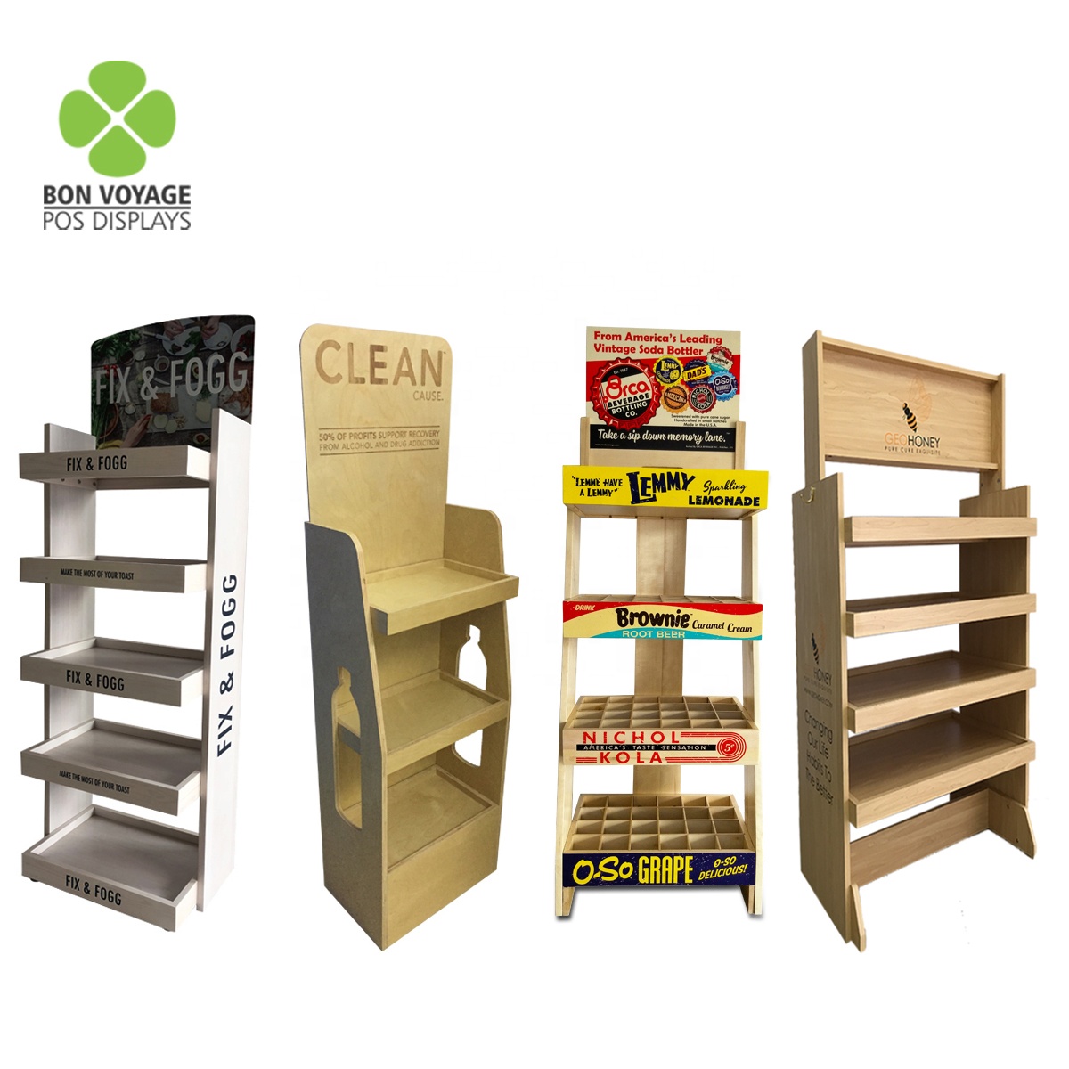 Supermarket Easy Assembly 5 Wood Shelves Whisky Beer Bottles Displays ...