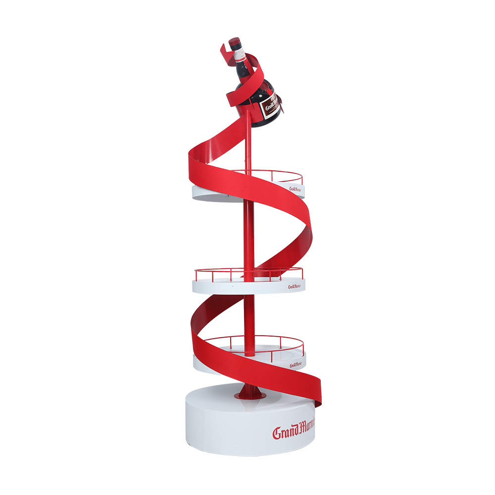 Custom Retail Pos Round Shaped Metal Wire Floor Beer Wine Bottle ...