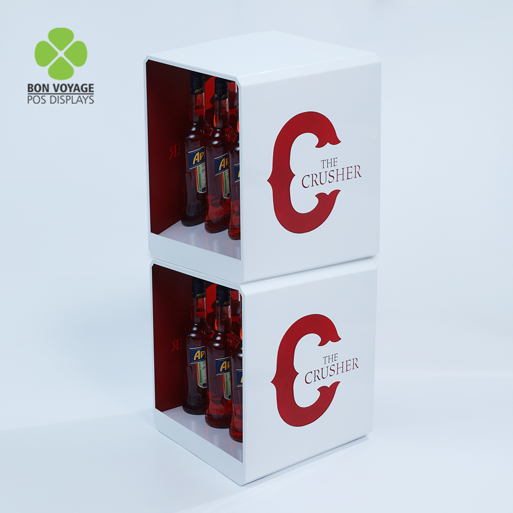 Supermarkets Pos Pop Metal Beer Wine Whisky Bottles Display Stand Racks