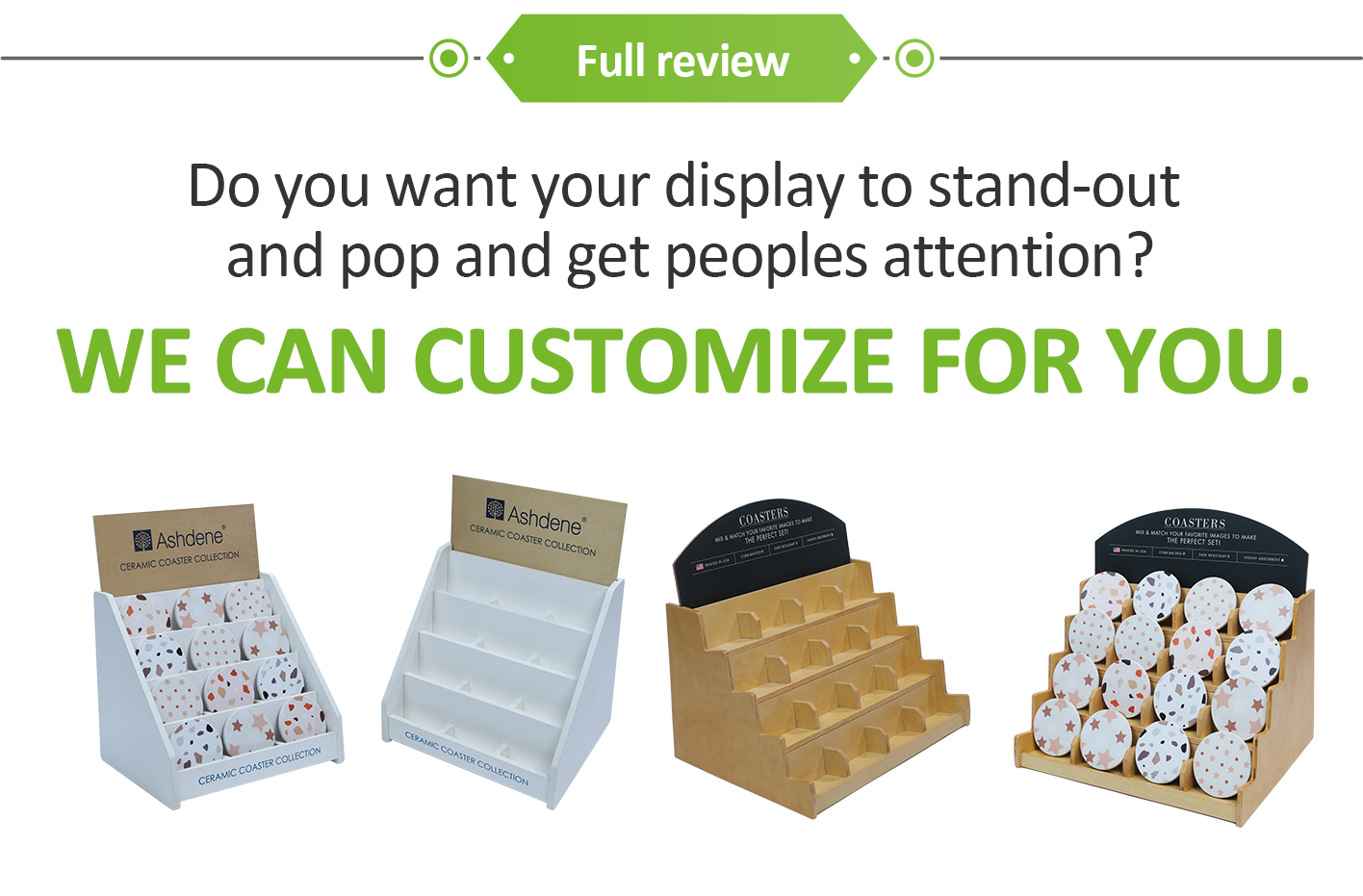 Custom Wood Countertop Poster Card Display Stand Coaster Display Stand