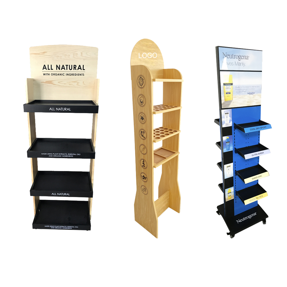 Retail Double Sided Metal Display Rack Adjustable Shelves with Casters ...