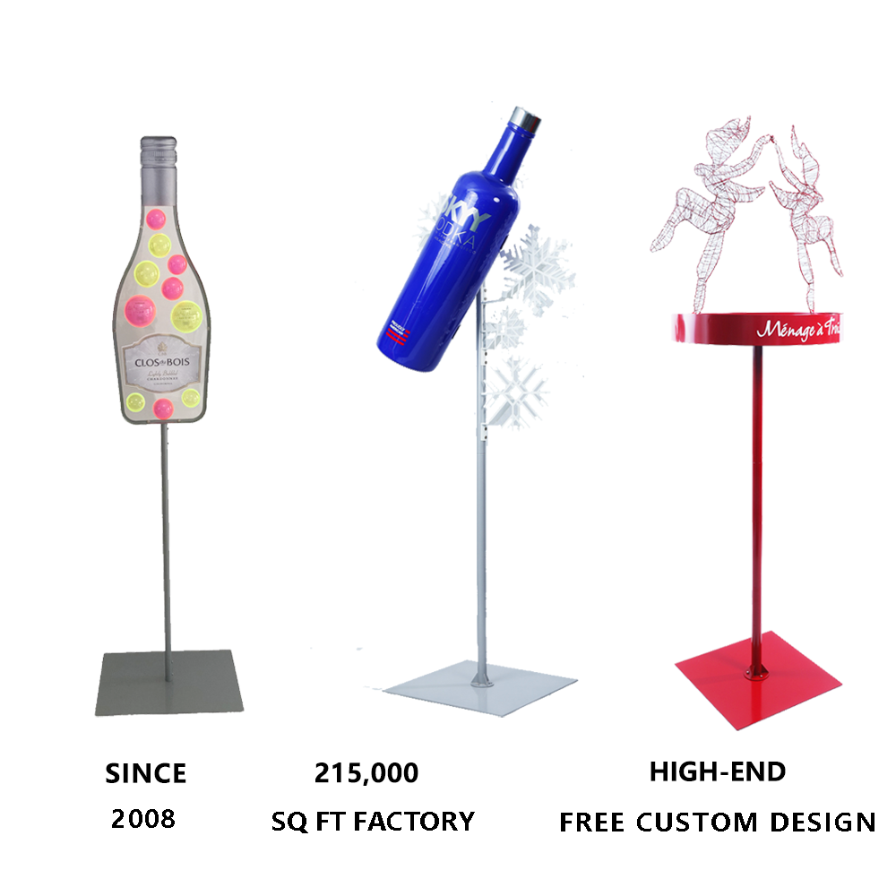 Custom Retail Pos Pop Metal Pole Topper Beverage Wine Spirits Display ...