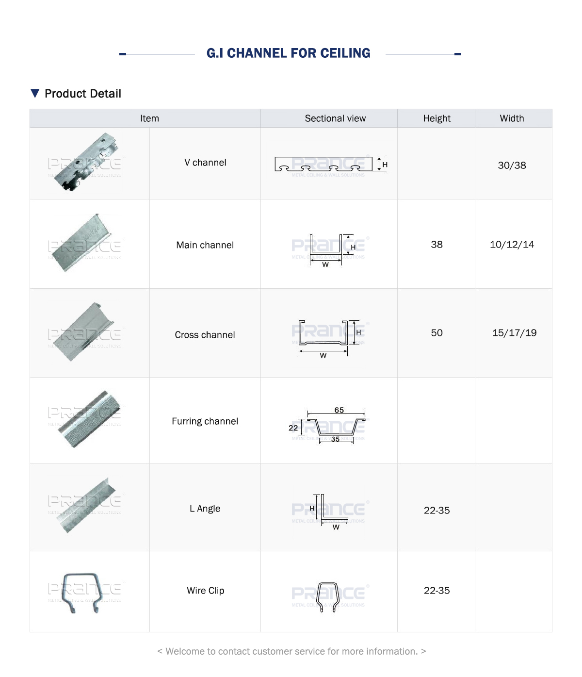 General Galvanized Steel Channel - PRANCE