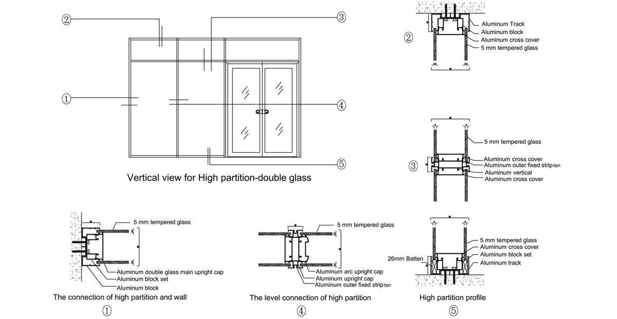 Double Glass Partition - PRANCE