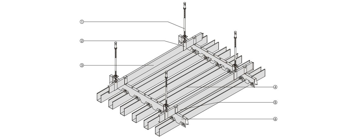 Brushed China Square Tube Ceiling - PRANCE