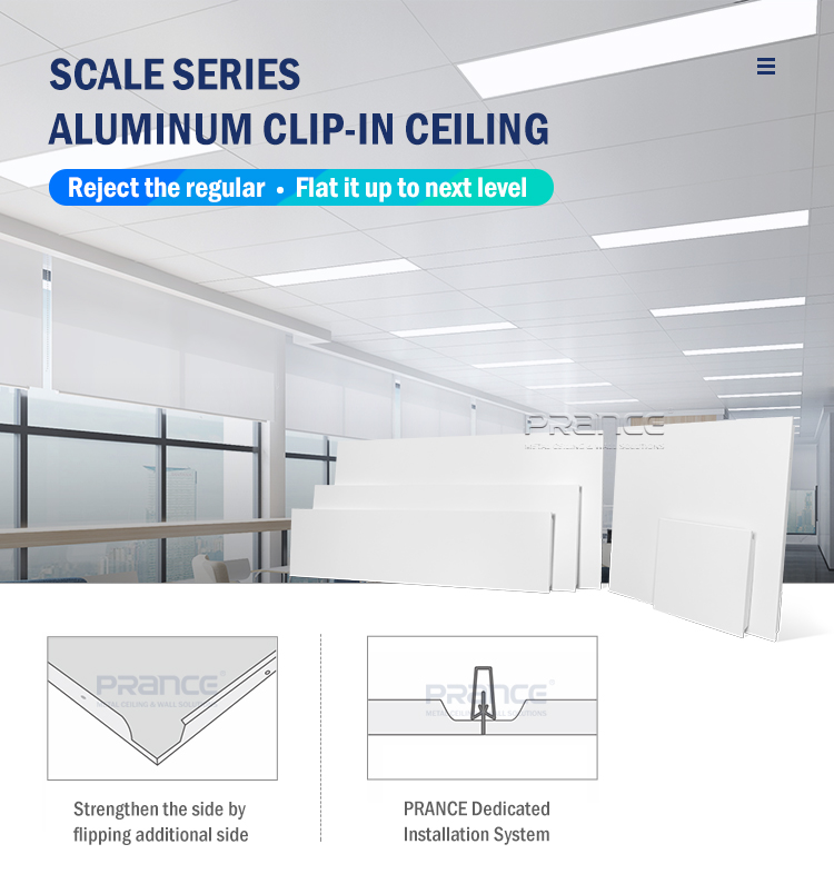 New Ceiling Design Scale Series Metal Clip-in Ceiling