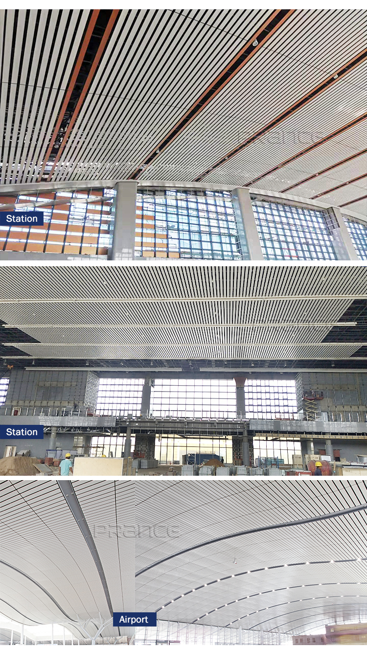 Station Suspended Strip Ceiling Metal B-plank Ceiling - PRANCE Ceiling
