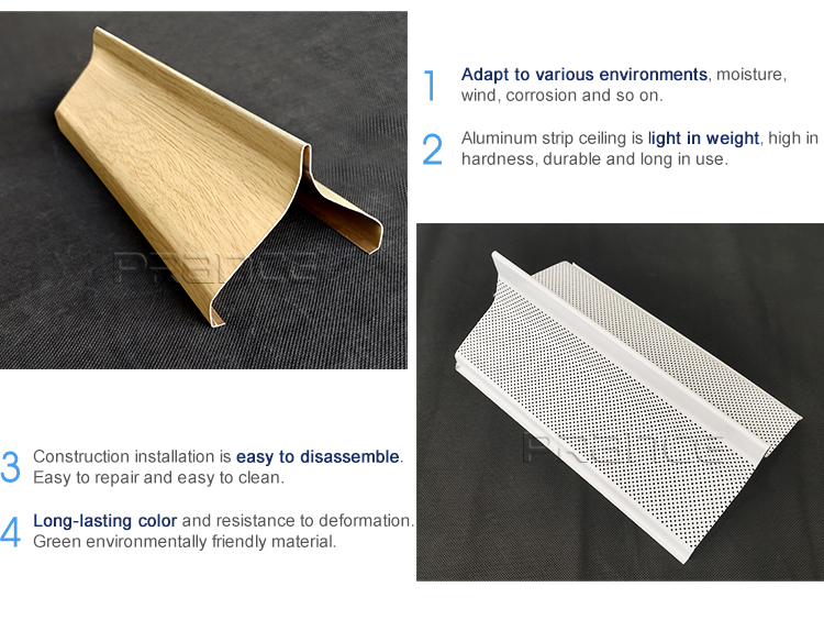 Commercial Metal V Plank Ceiling Aluminum Strip Ceiling - Prance