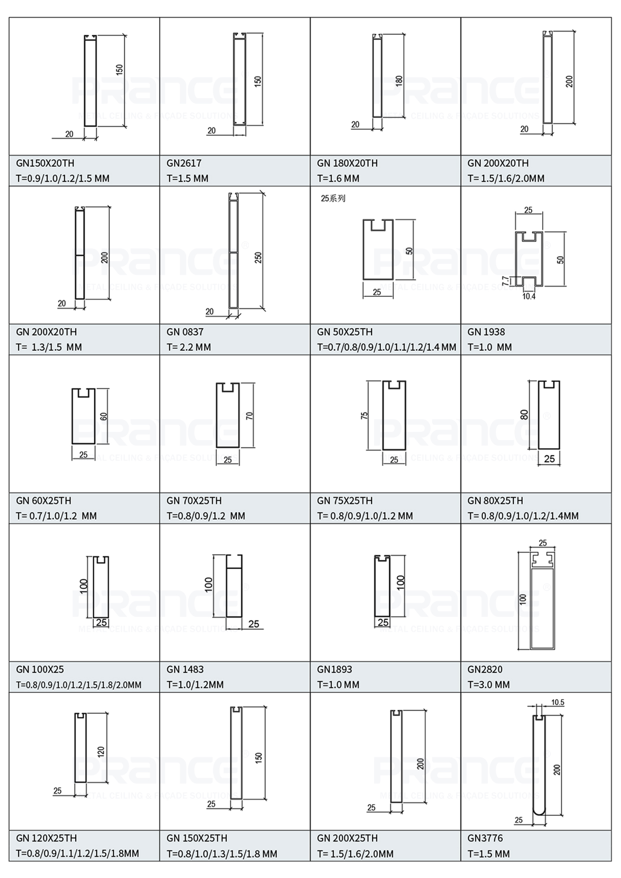 Metal Profile Baffle Ceilings Manufacturer & Supplier - PRANCE