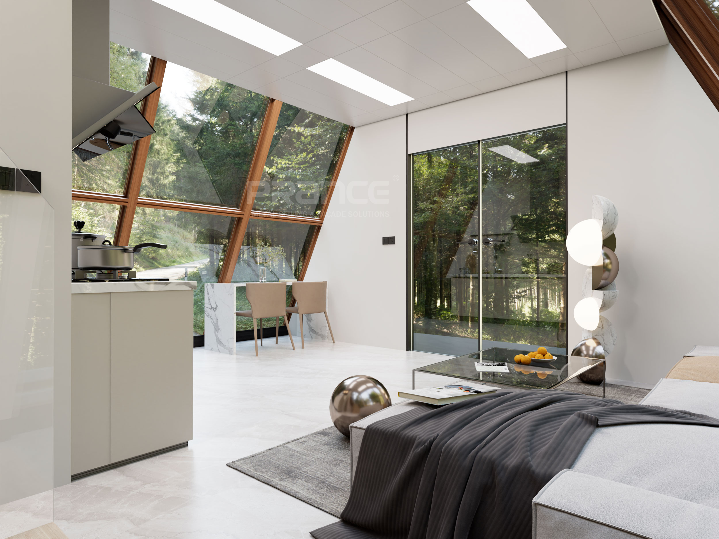 Aluminum Modular A Frame House Manufacturers - PRANCE