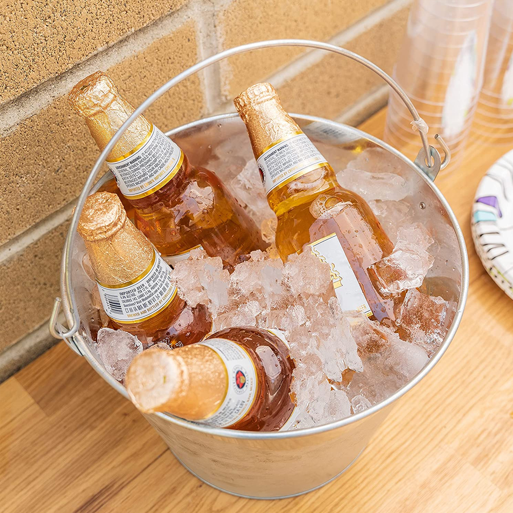 5QT Beer Ice Bucket Galvanized Beverage bucket - Longrichbar