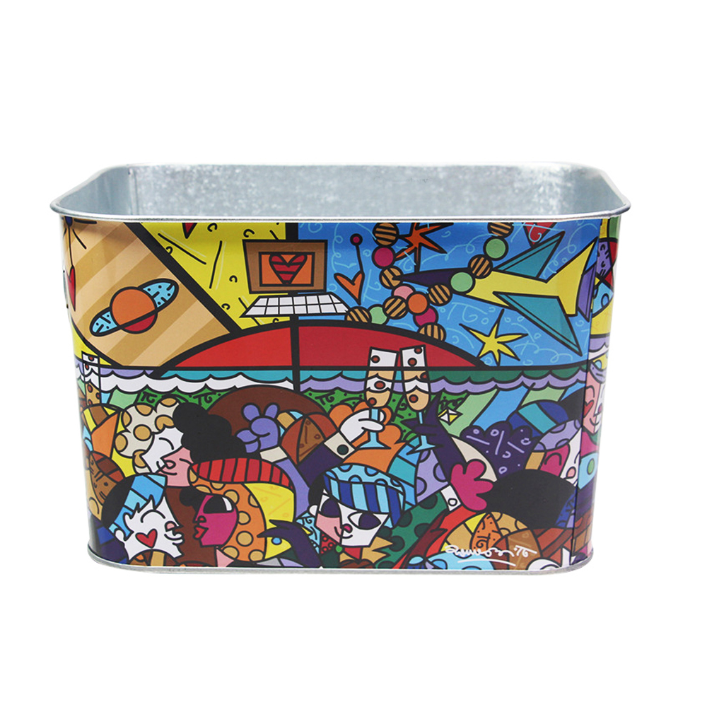 Hielera cuadrada de metal galvanizado - Longrichbar