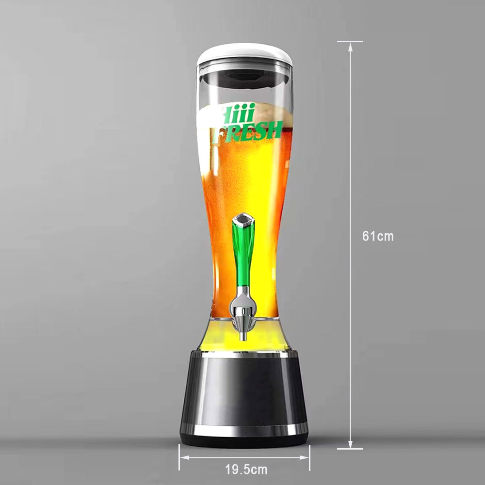 3 liter Beer tower Drink Dispenser with Led Lights丨Longrichbar