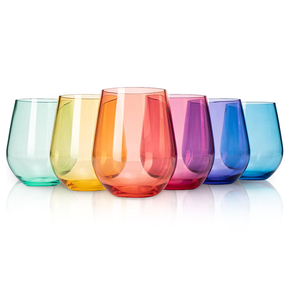 Custom Plastic Stemless Wine Glasses - Longrichbar