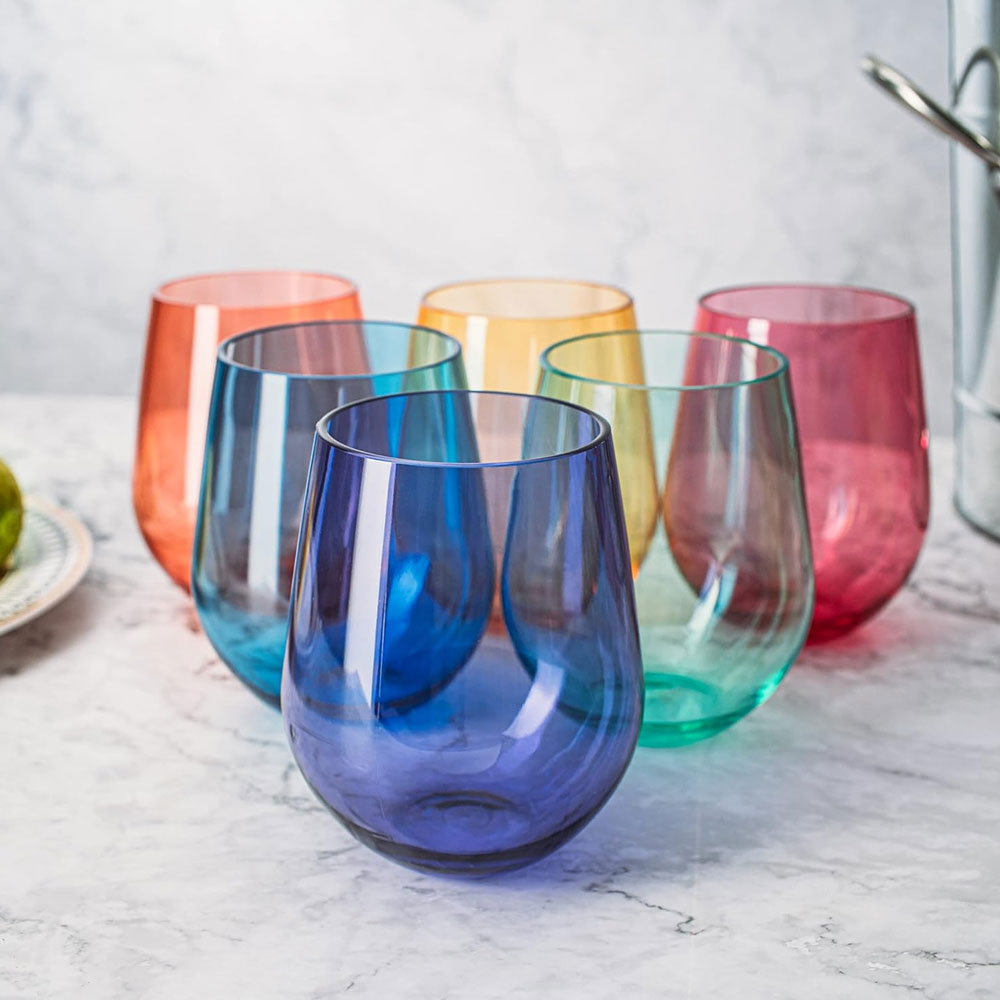 Custom Plastic Stemless Wine Glasses - Longrichbar