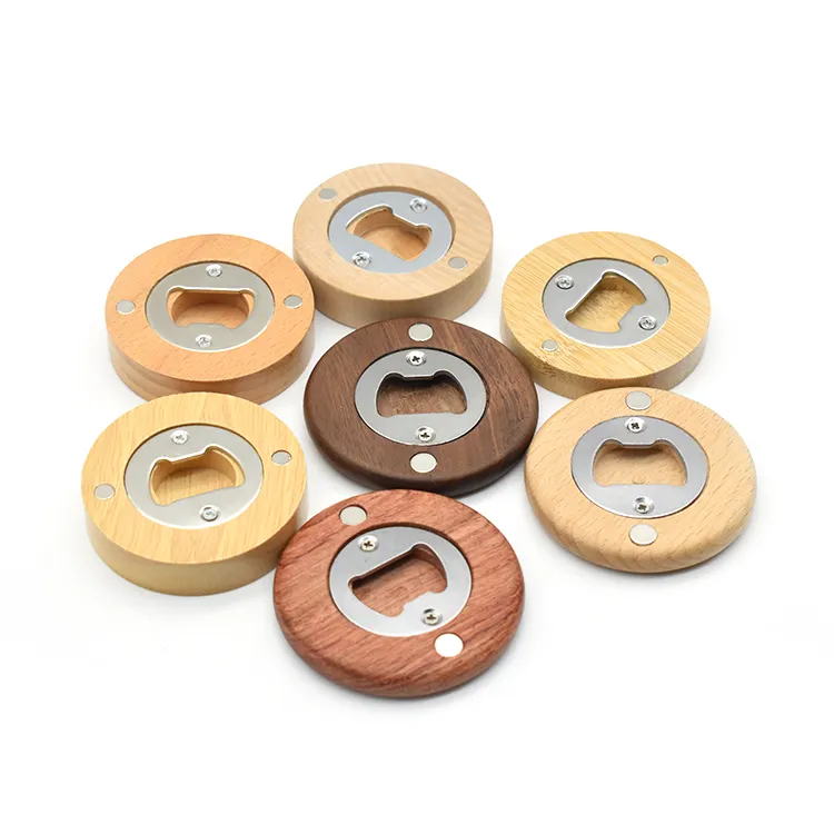 Wholesale Custom Wood Round Bottle Opener - Longrichbar