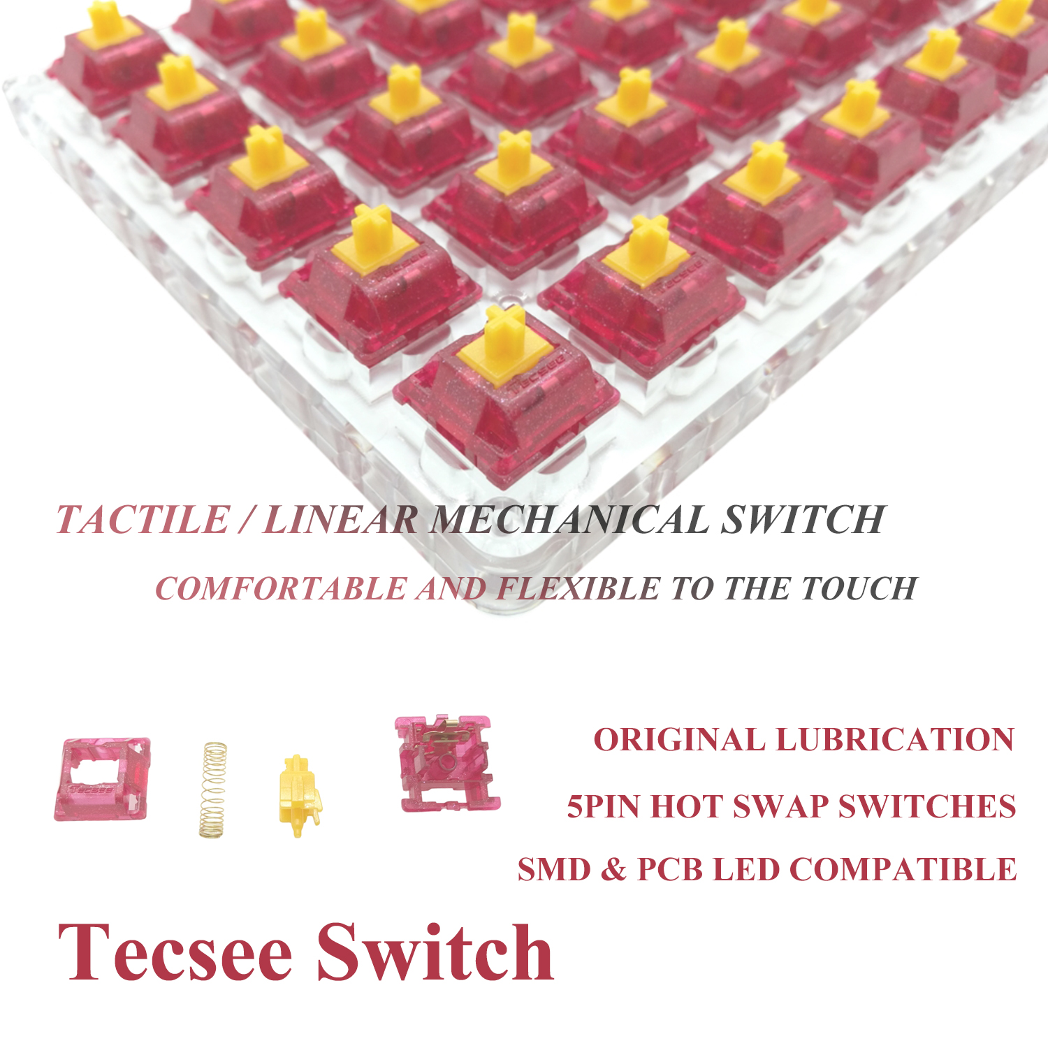 Tecsee Ice Grape Mechanical Gaming Keyboard Linear Switch Tecsee Ice Grape Mechanical Gaming Keyboard Linear Switch