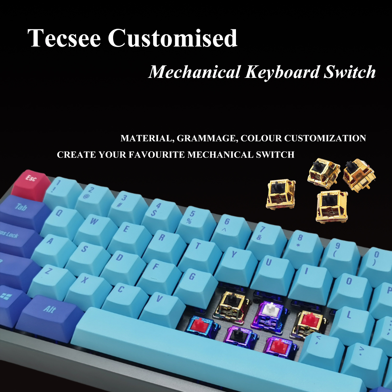 Tecsee Ice Grape Mechanical Gaming Keyboard Linear Switch Tecsee Ice Grape Mechanical Gaming Keyboard Linear Switch