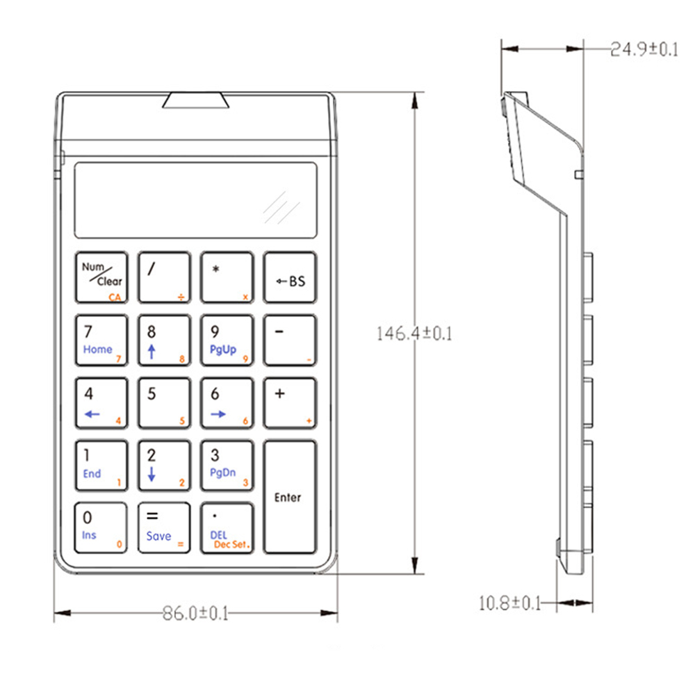 Wired Numeric Keypad for Eft POS Machine: Tecsee 19Keys Mini Display ...