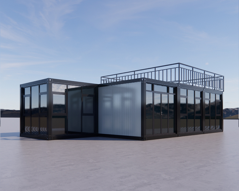 Prefab Retail Stores with Terrace on Top | Detachable Container House