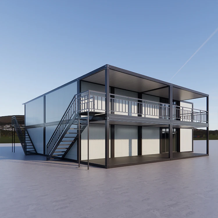 Low Cost Portable Prefab Two Story Flat Pack Homes 20 40 Ft Units Large ...