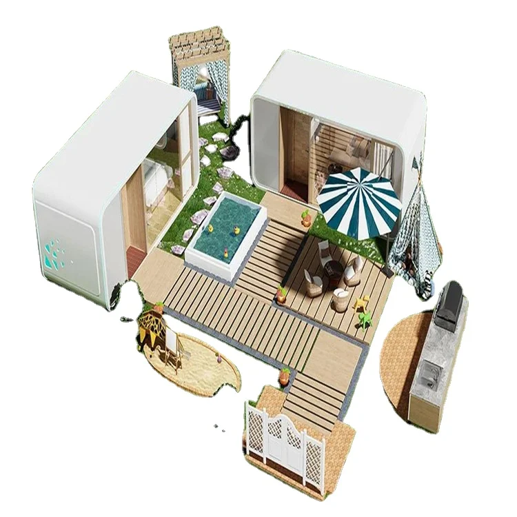 Outdoor Prefab House Living And Working Apple Cabin Customized Modular ...