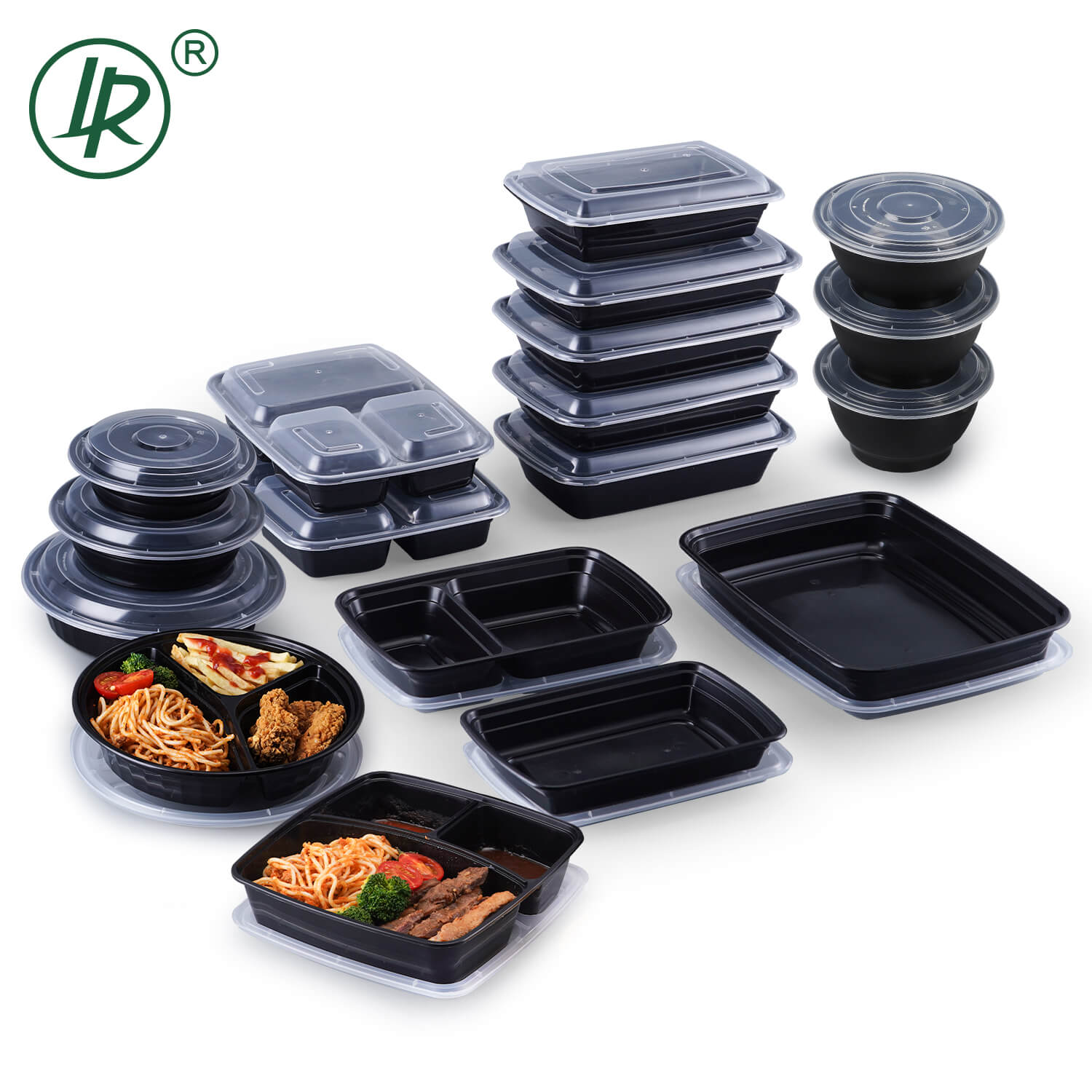 Restaurant Supply Black Carry Out Containers Volume Discount | Lrpacking