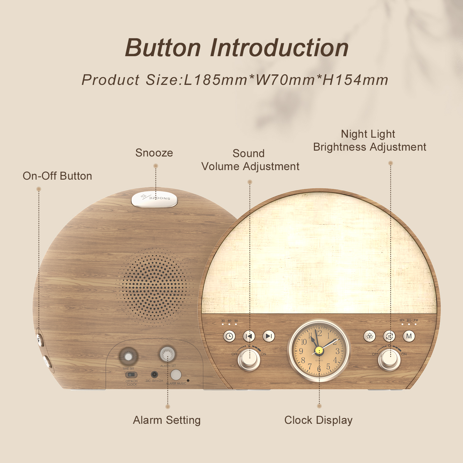 Hi-FiD FM Radio BT Speaker Wake Up Light Alarm Clock for Bedrooms HFD-W28 | Hi-FiD