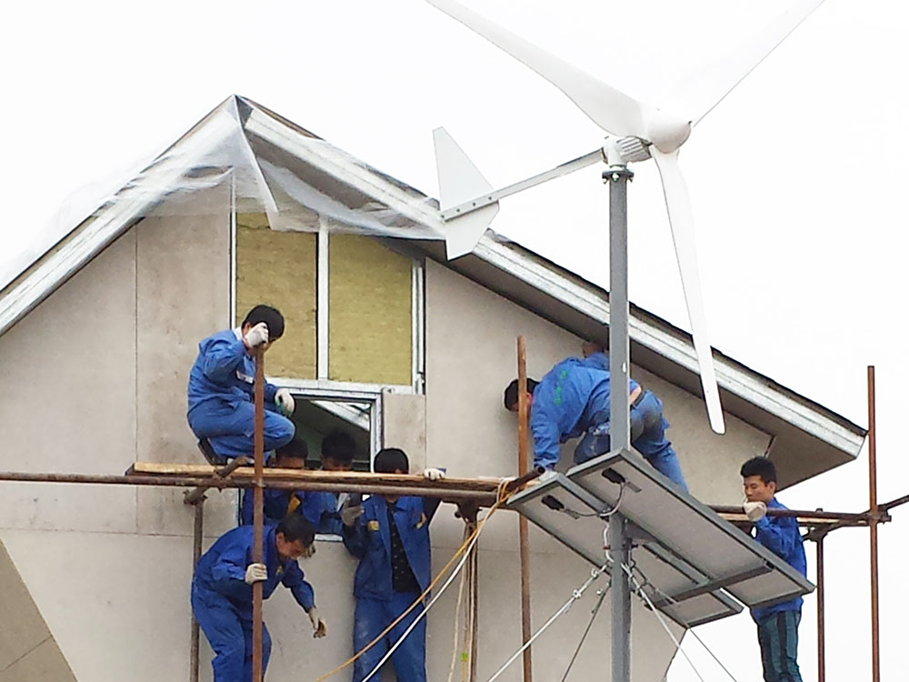 L-shaped Wind Turbine Off Grid Wind Power Generation Roof Installation ...